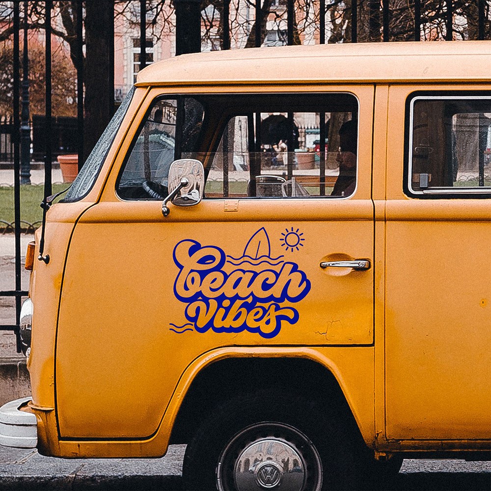 Beach Vibes Karavan Sticker - Araç Sticker Yapıştırma