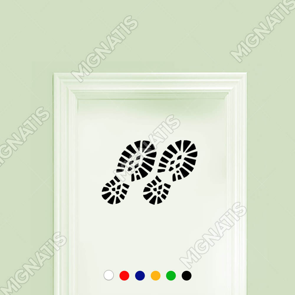 İki Çift Ayakkabı İzi Etiket Sticker Yapıştırma