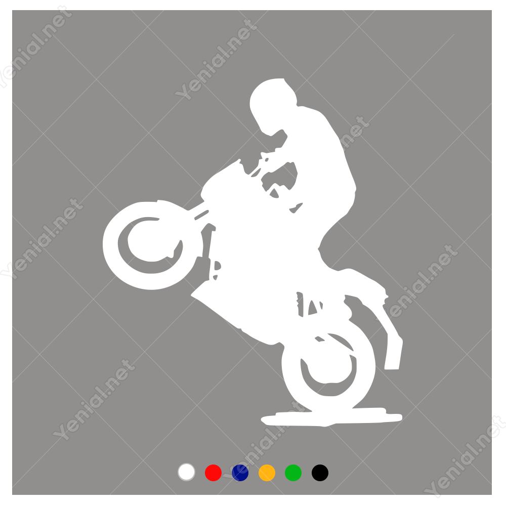 Tek Teker Motorcu Sticker Yapıştırma